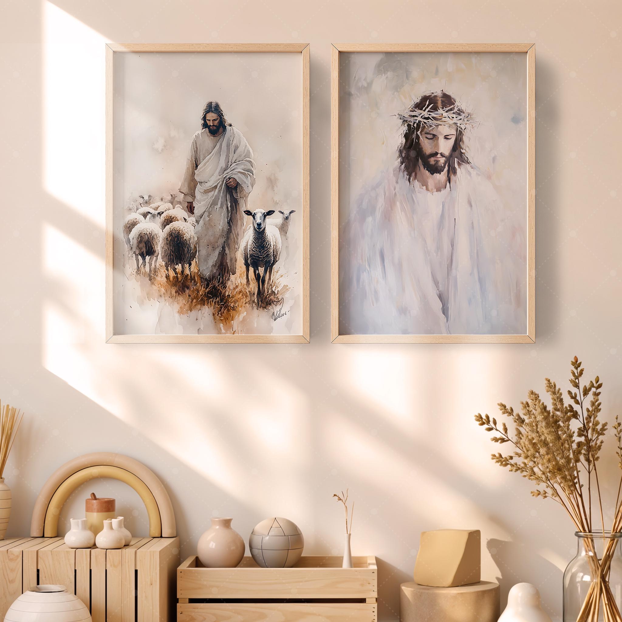 Jesus Christ Digital Art Bundle, Christian Wall Art Printable ...