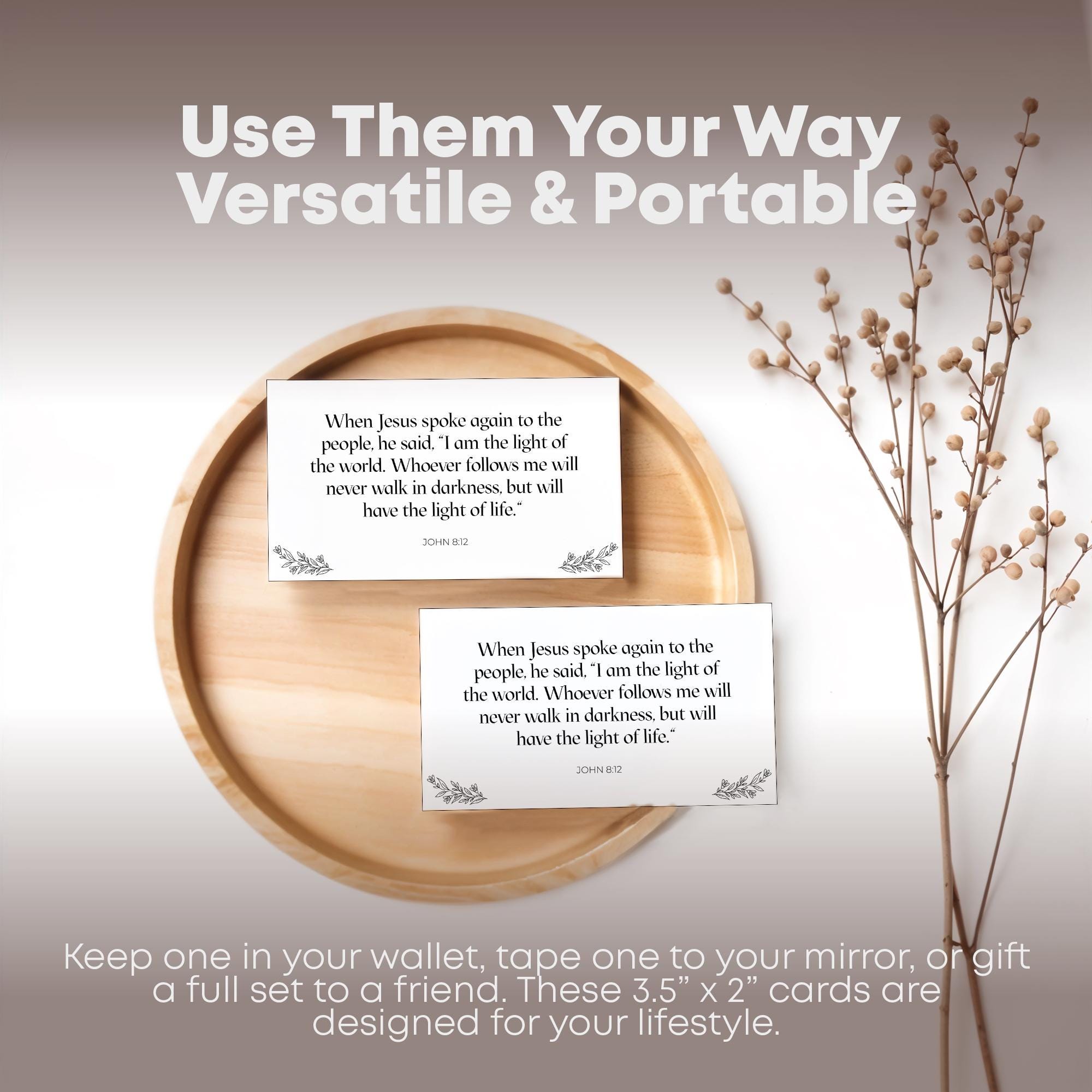 256 Printable Bible Verse Cards, Daily Scripture Flashcards, Christian ...