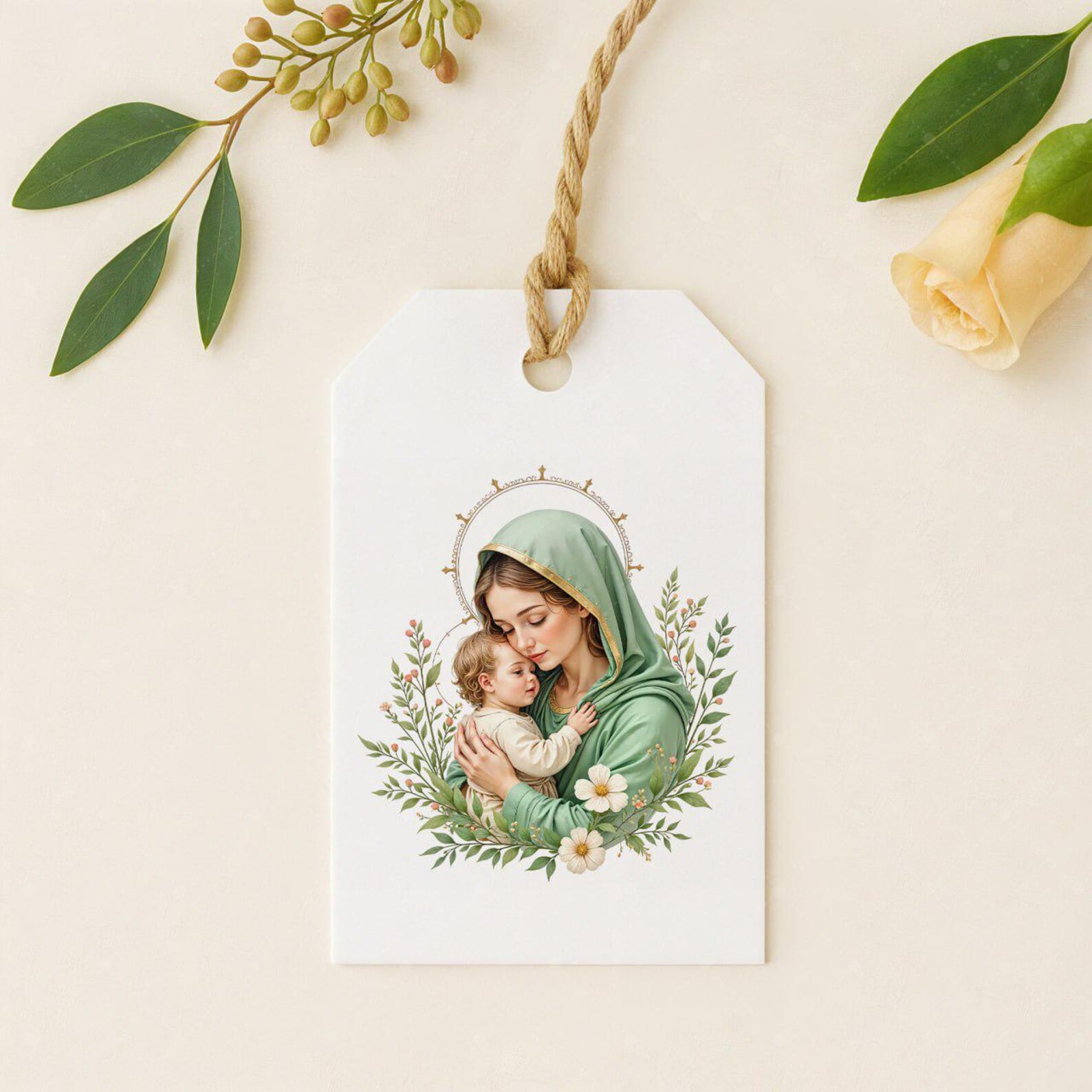 25 Virgin Mary and Baby Jesus Clipart Bundle, Catholic Printable JPG ...