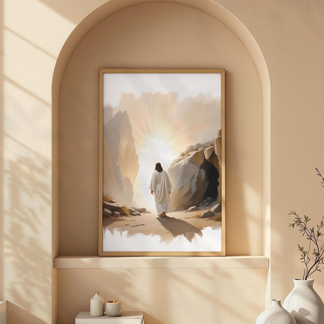 Jesus Resurrection Wall Art, Empty Tomb Digital Print, Christian Easter ...