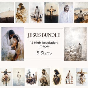 Jesus Christ Digital Art Bundle, Christian Wall Art Printable ...