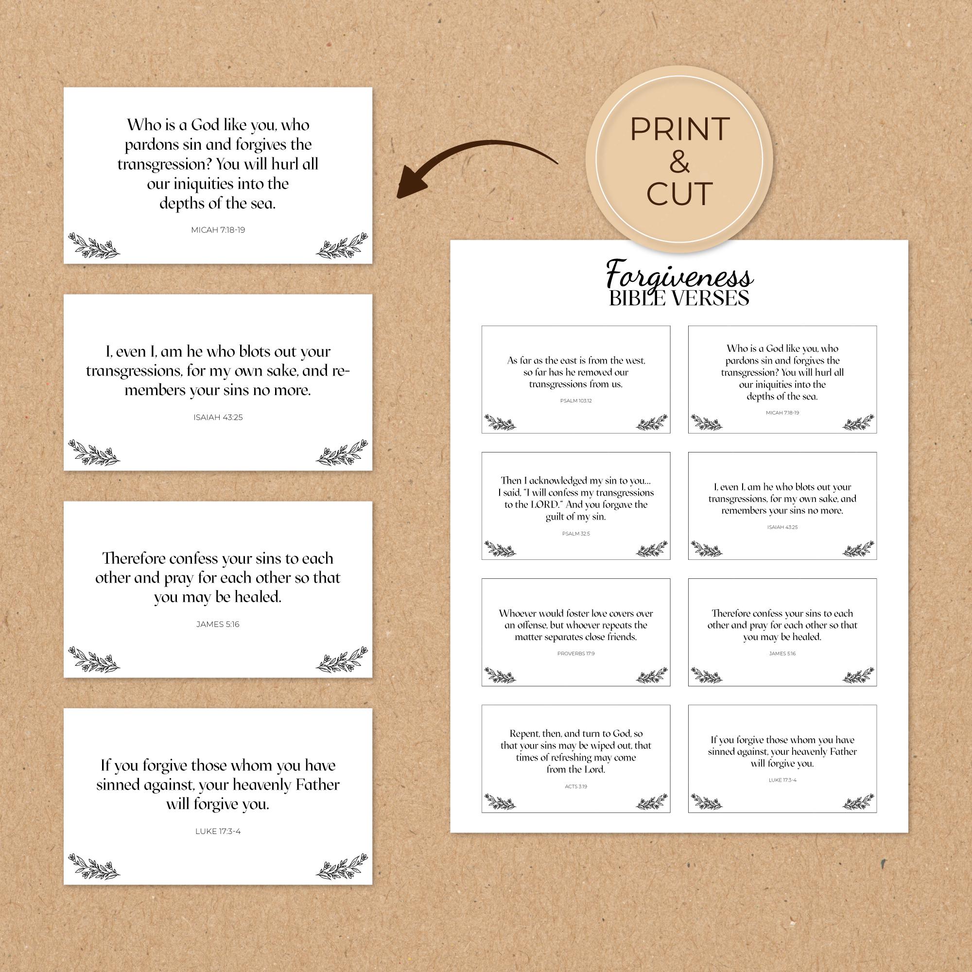 256 Printable Bible Verse Cards, Daily Scripture Flashcards, Christian ...