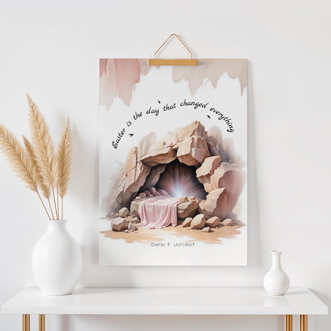 Easter Resurrection Art Print, LDS Empty Tomb Poster, Dieter F ...