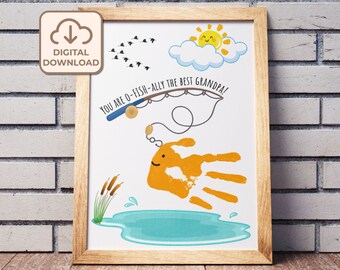 DIY Handprint Gift for Grandpa, Grandpa Handprint Craft, Personalized ...