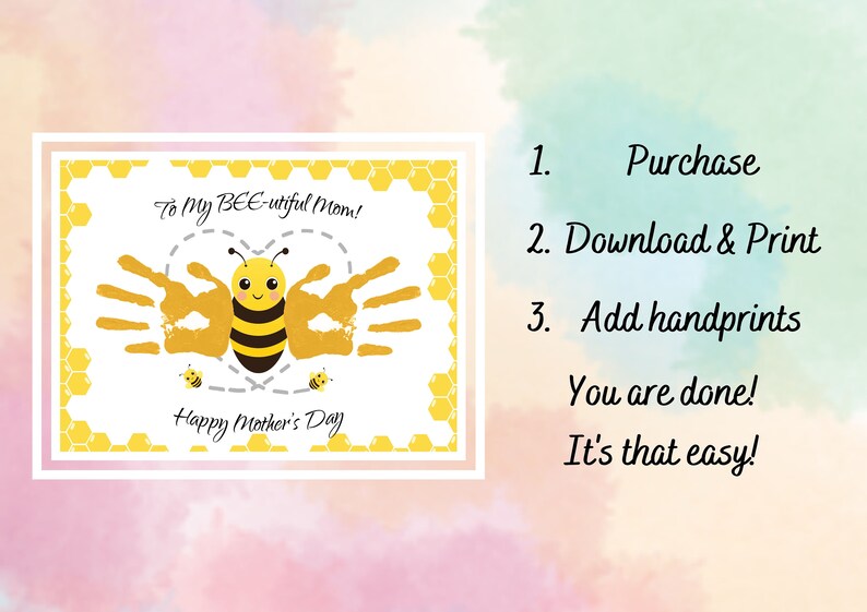 Mother's Day Bee Handprint Craft, Custom Handprint Craft, Custom ...