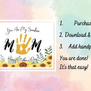 You Are My Sunshine Mom, Handprint Craft for Mother's Day, Easy DIY ...