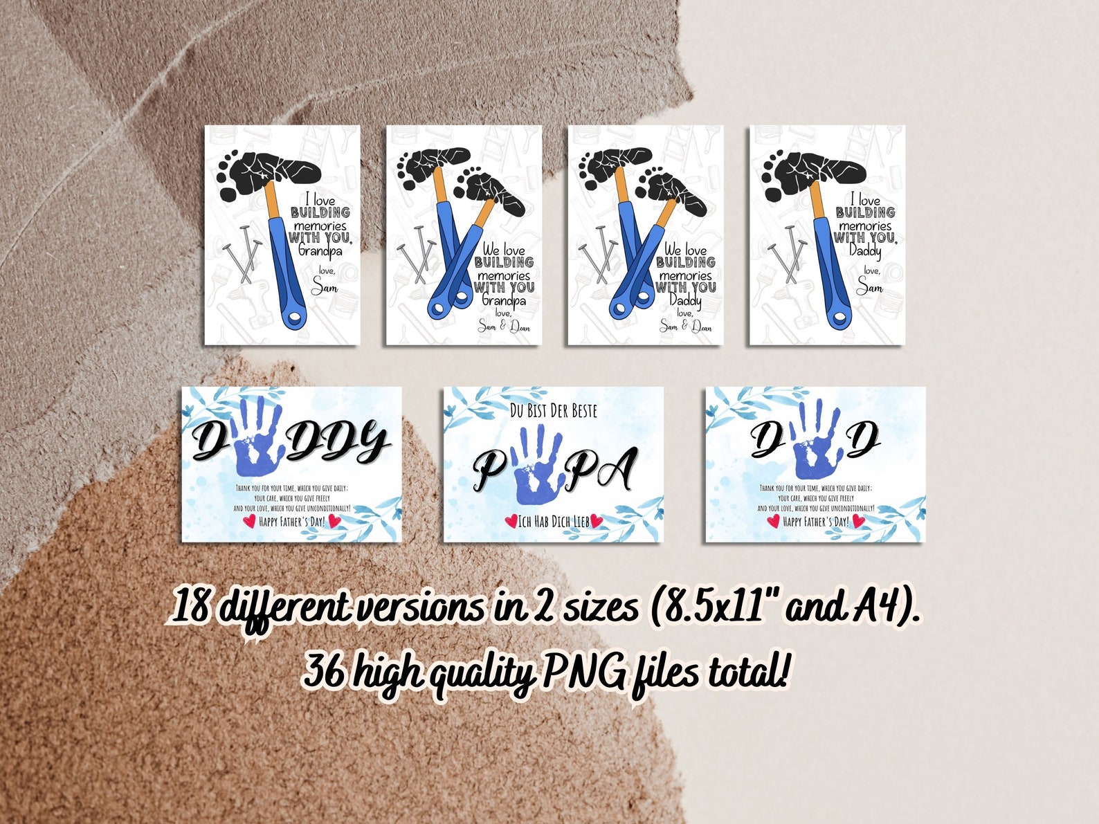 Dad Footprint Craft | Kid Project Handprint Art | Baby Handprint Gift ...