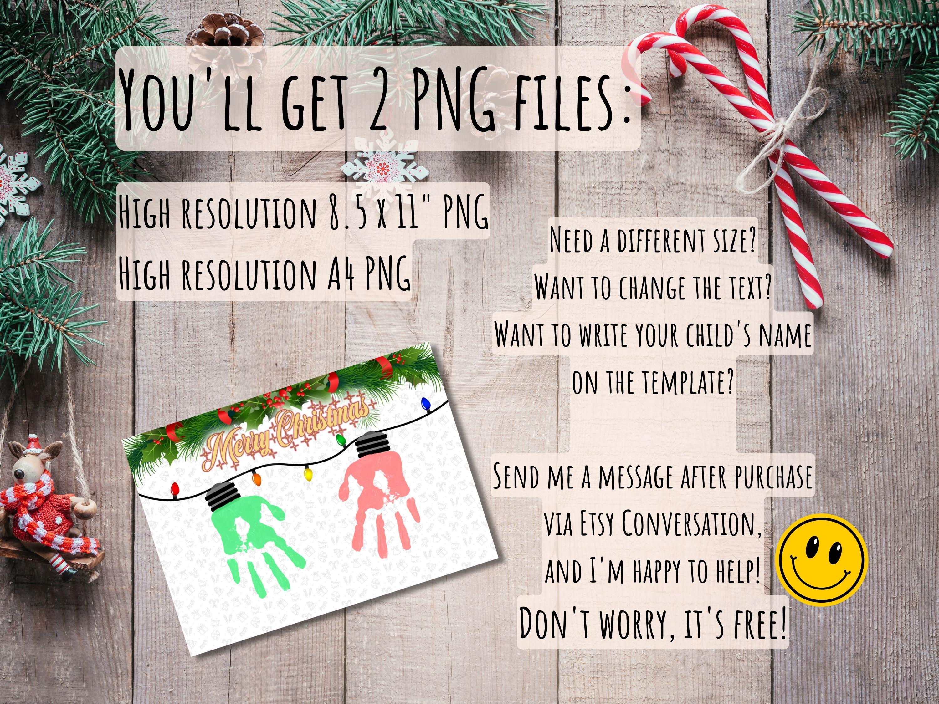 Christmas Lights Handprint Art Craft, Merry Christmas Handprint, Kids ...