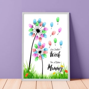 Gift for Mummy, Baby Fingerprint Craft, Dandelion Fingerprint Craft ...