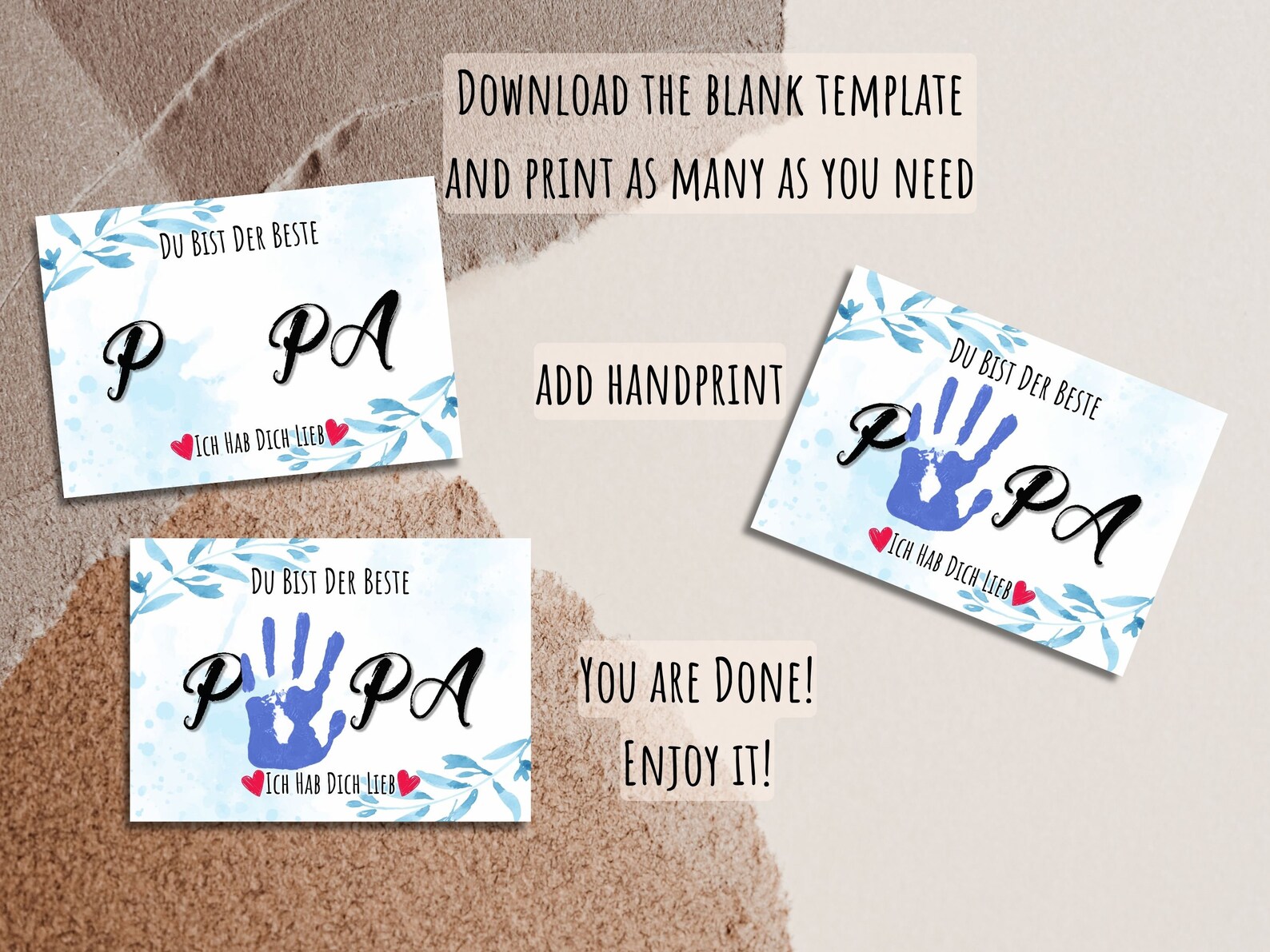 Papa Handprint Craft, Father's Day Handprint, Daddy Handprint, Kid ...