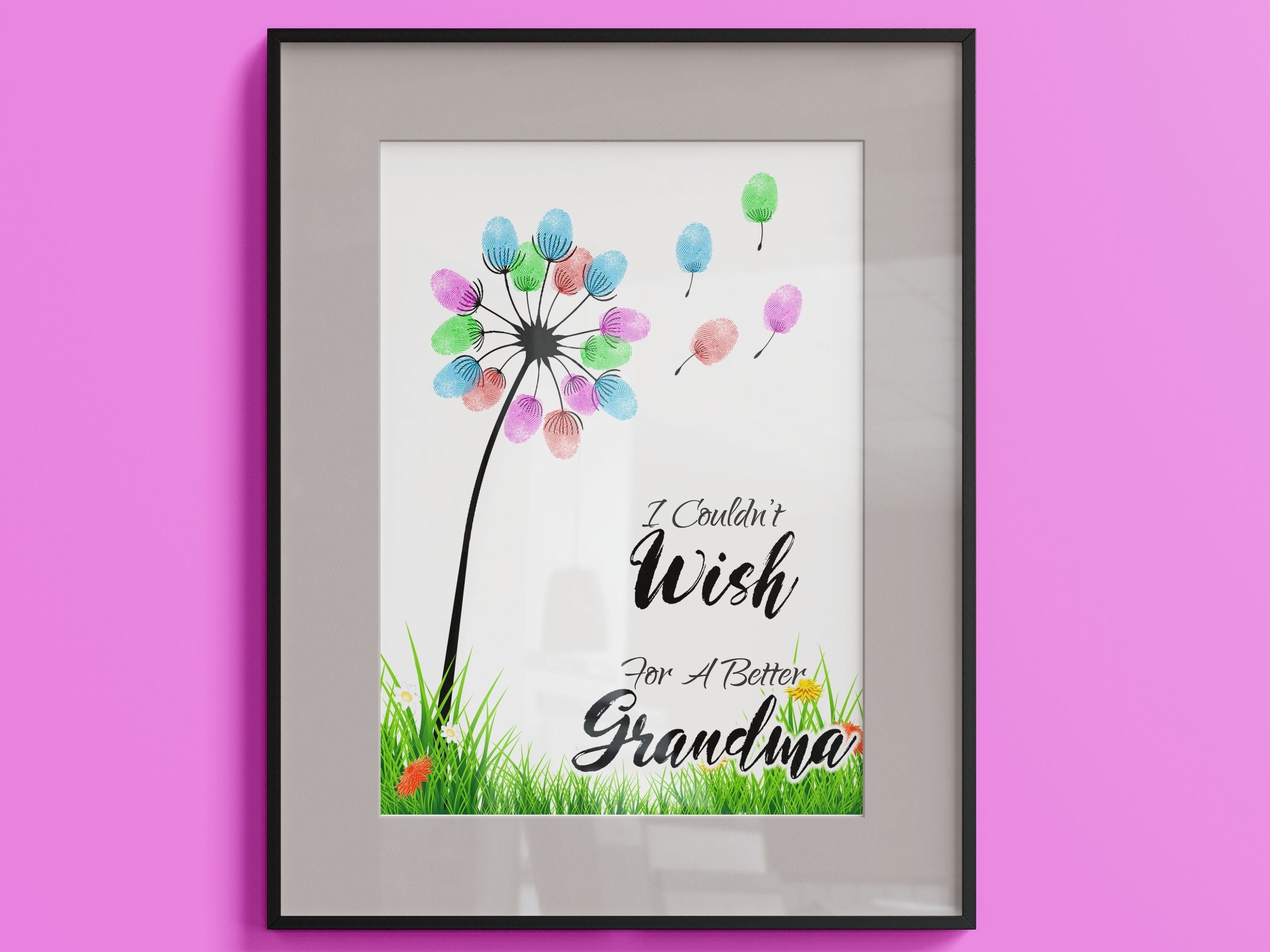 Gift for Grandma, Grandparents Day Fingerprint, Grandma Birthday Gift ...
