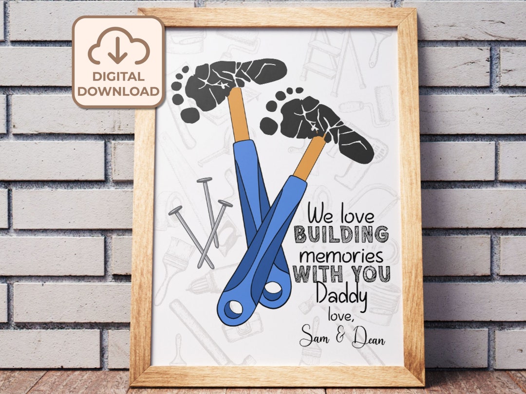 Footprint Craft From Kids, DIY Fathers Day Card, Fathers Day Footprint ...