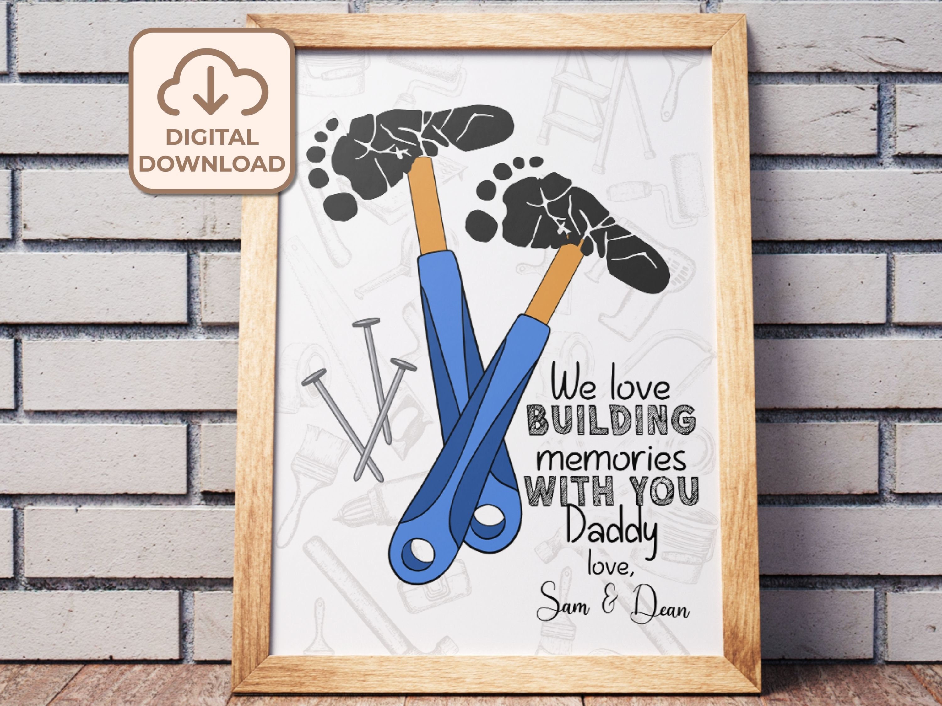 Footprint Craft From Kids, DIY Fathers Day Card, Fathers Day Footprint ...