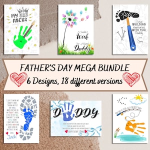 Dad Footprint Craft | Kid Project Handprint Art | Baby Handprint Gift ...