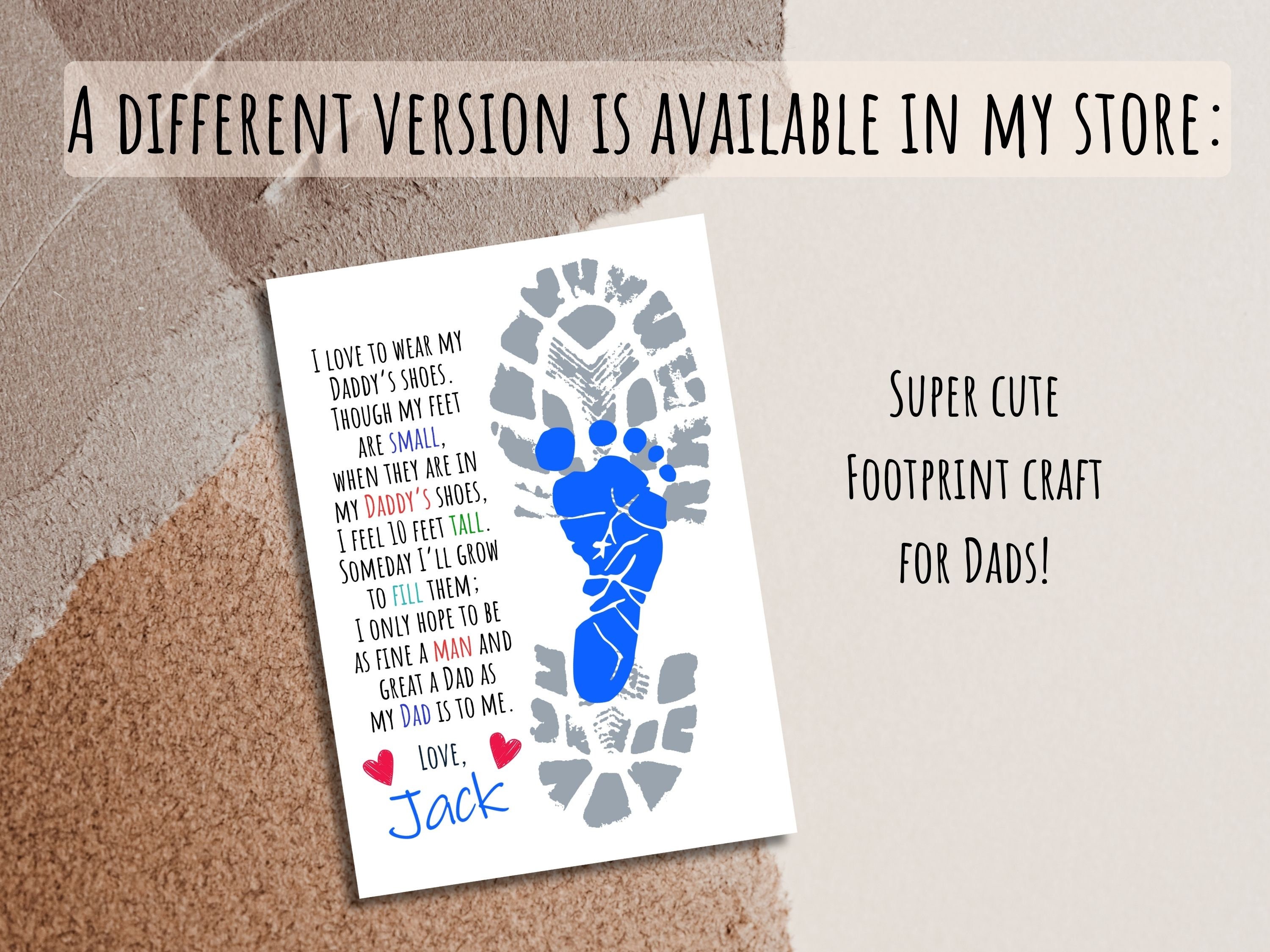 Grandpa Footprint Craft, Kids Baby Toddler Footprint Art, Fathers Day ...