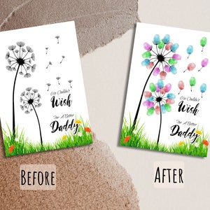 Gift for Daddy, Fathers Day Fingerprint, Dandelion Fingerprint Craft ...