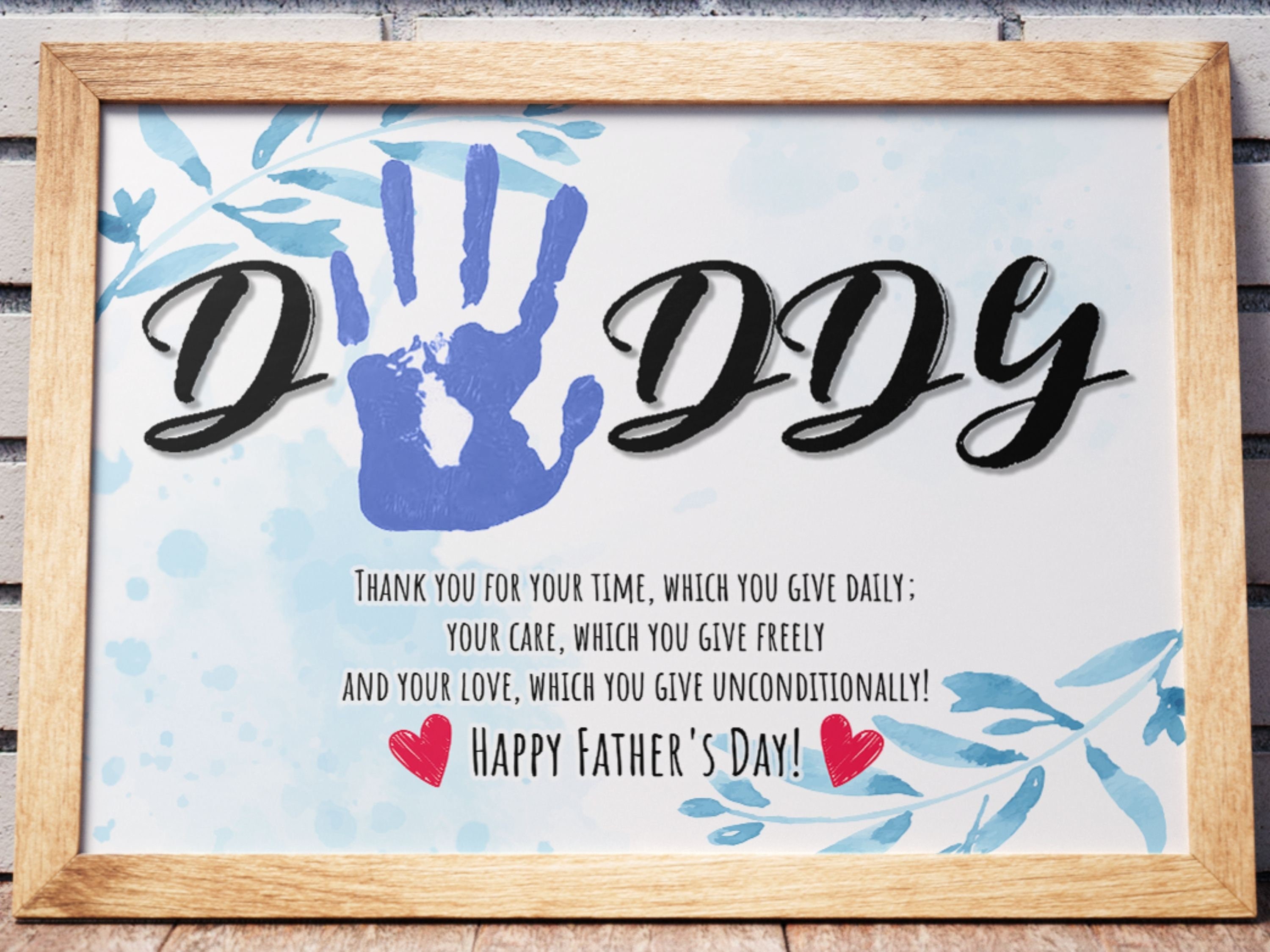 Daddy Handprint Handprint for Dad Handprint Art Fathers Day - Etsy