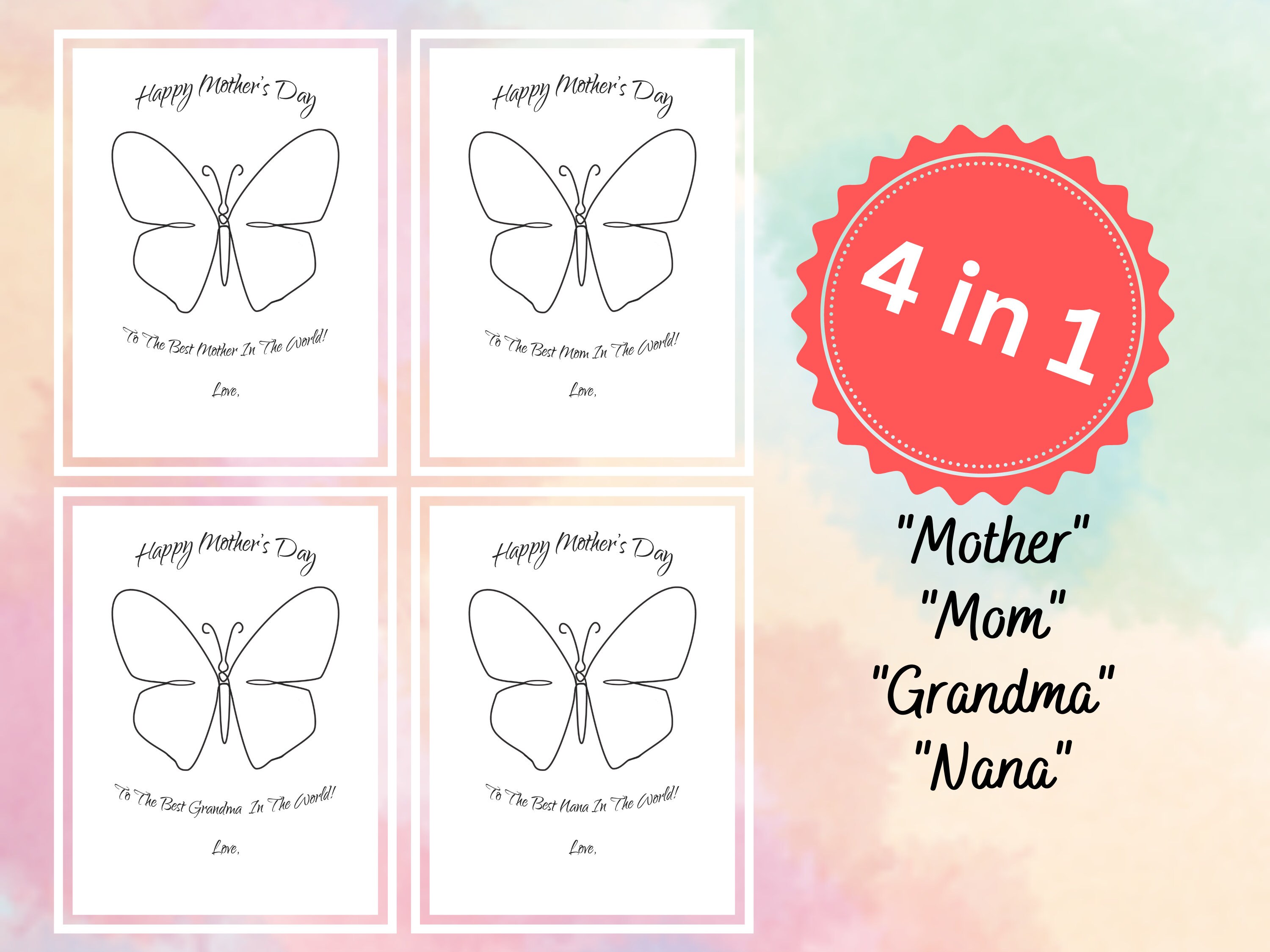 Mothers Day Fingerprint, Happy Mothers Day, Mothers Day Butterfly Craft ...
