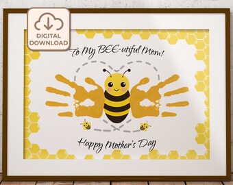 Mother's Day Flower Handprint Art, Custom Handprint Craft, Custom ...