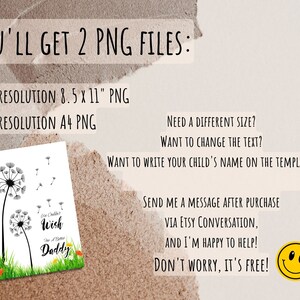 Gift for Daddy, Fathers Day Fingerprint, Dandelion Fingerprint Craft ...