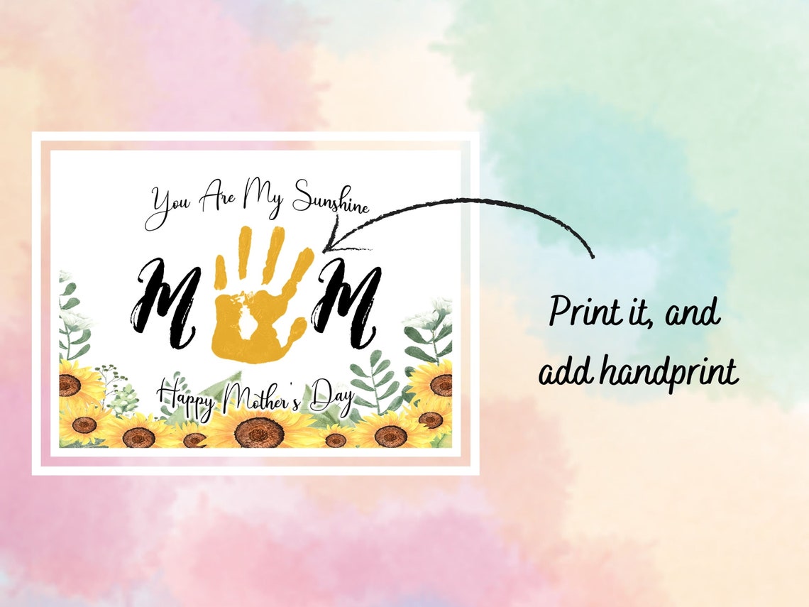 You Are My Sunshine Mom, Handprint Craft for Mother's Day, Easy DIY ...