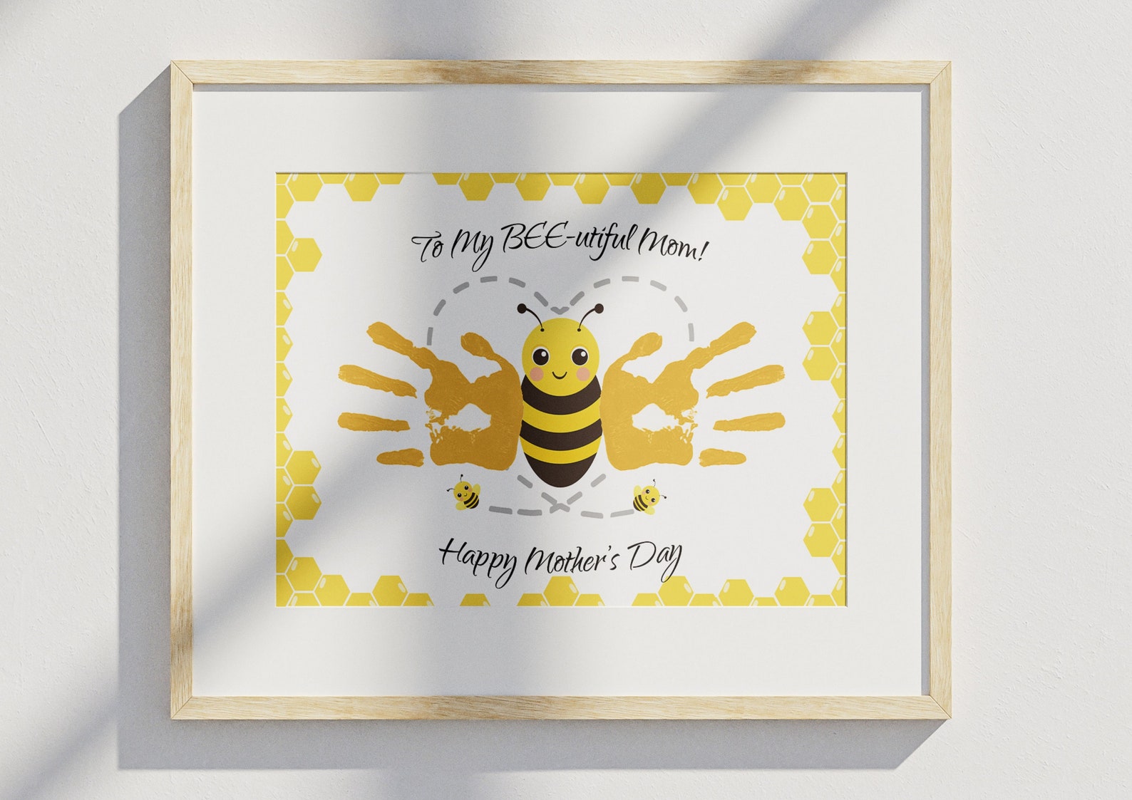Mother's Day Bee Handprint Craft, Custom Handprint Craft, Custom ...