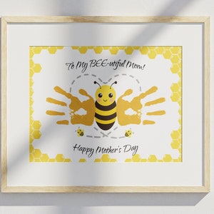 Mother's Day Bee Handprint Craft, Custom Handprint Craft, Custom ...