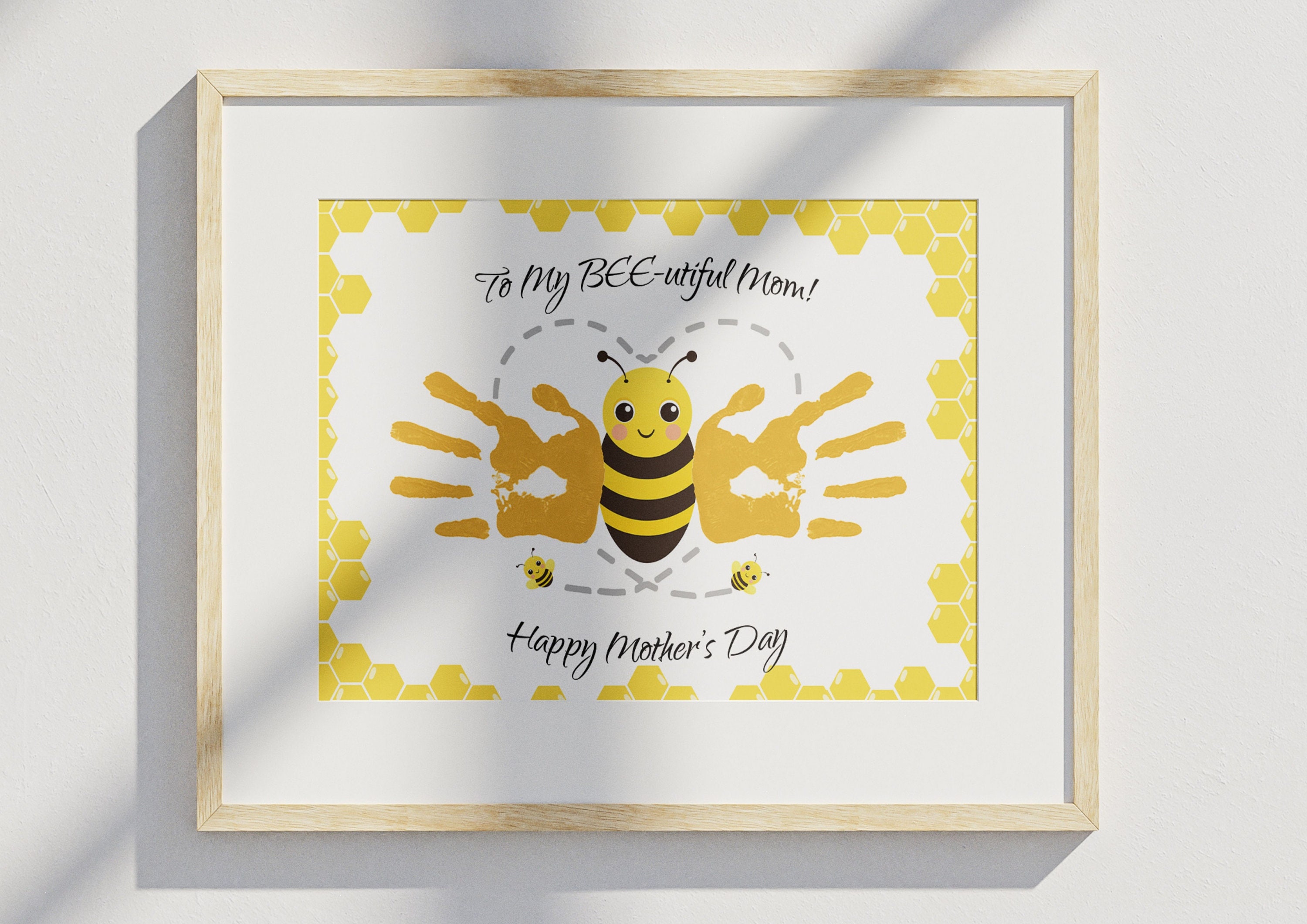 Mother's Day Bee Handprint Craft, Custom Handprint Craft, Custom ...