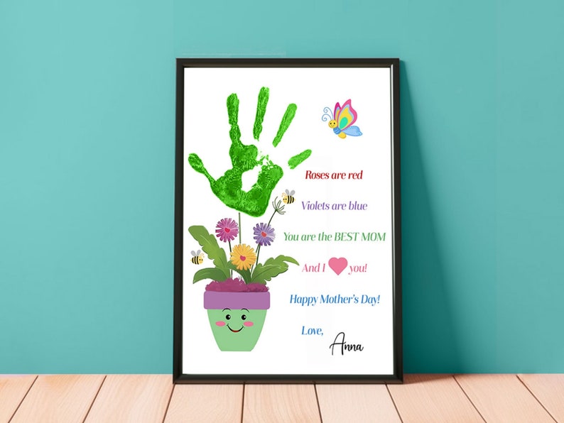 Mother's Day Flower Handprint Art, Custom Handprint Craft, Custom ...