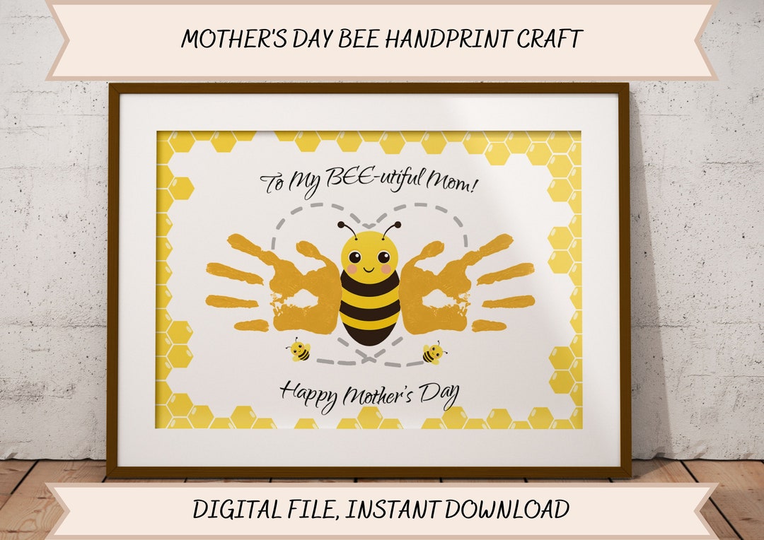Mother's Day Bee Handprint Craft Custom Handprint Craft - Etsy