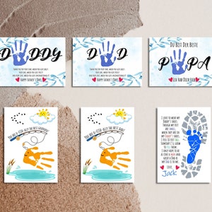 Dad Footprint Craft | Kid Project Handprint Art | Baby Handprint Gift ...