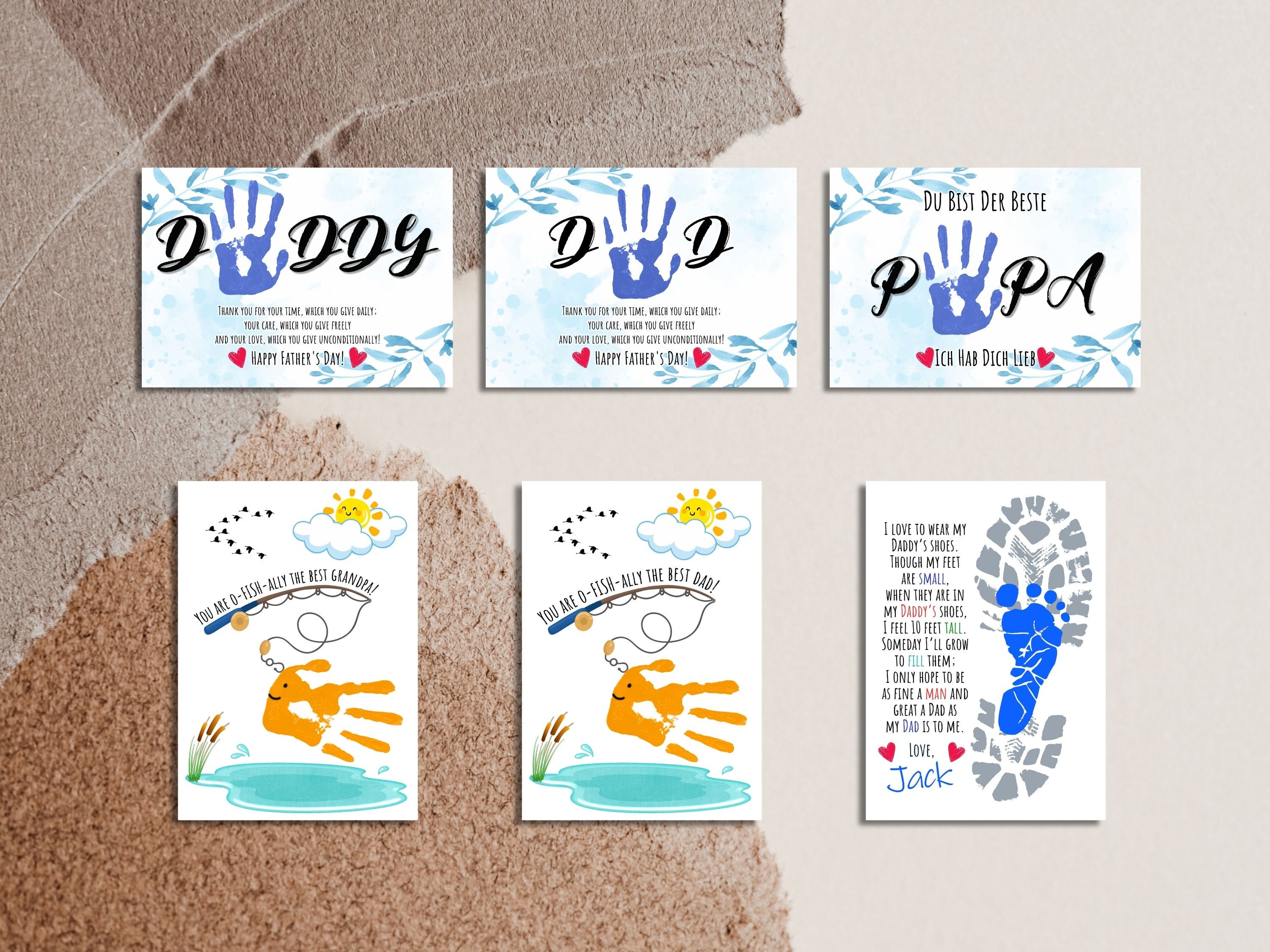 Dad Footprint Craft Kid Project Handprint Art Baby Handprint Gift for ...