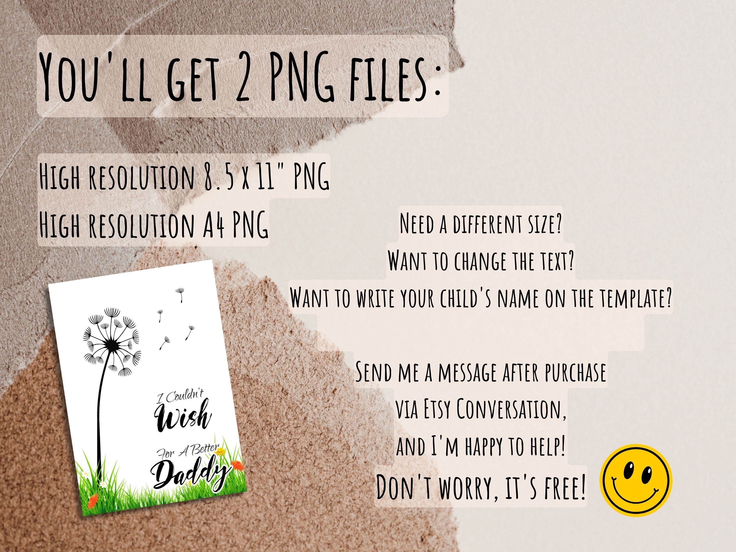 Dandelion Fingerprint Art From Kids, Gift for Daddy, Fathers Day ...