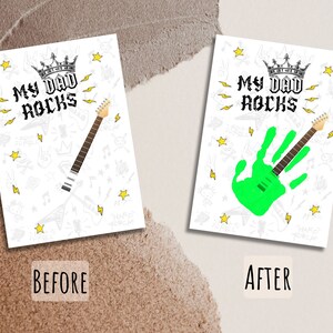 My Dad Rocks Handprint, DIY Keepsake Memory, Dad Handprints, DIY ...