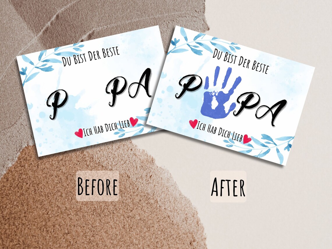 Papa Handprint Craft, Father's Day Handprint, Daddy Handprint, Kid ...