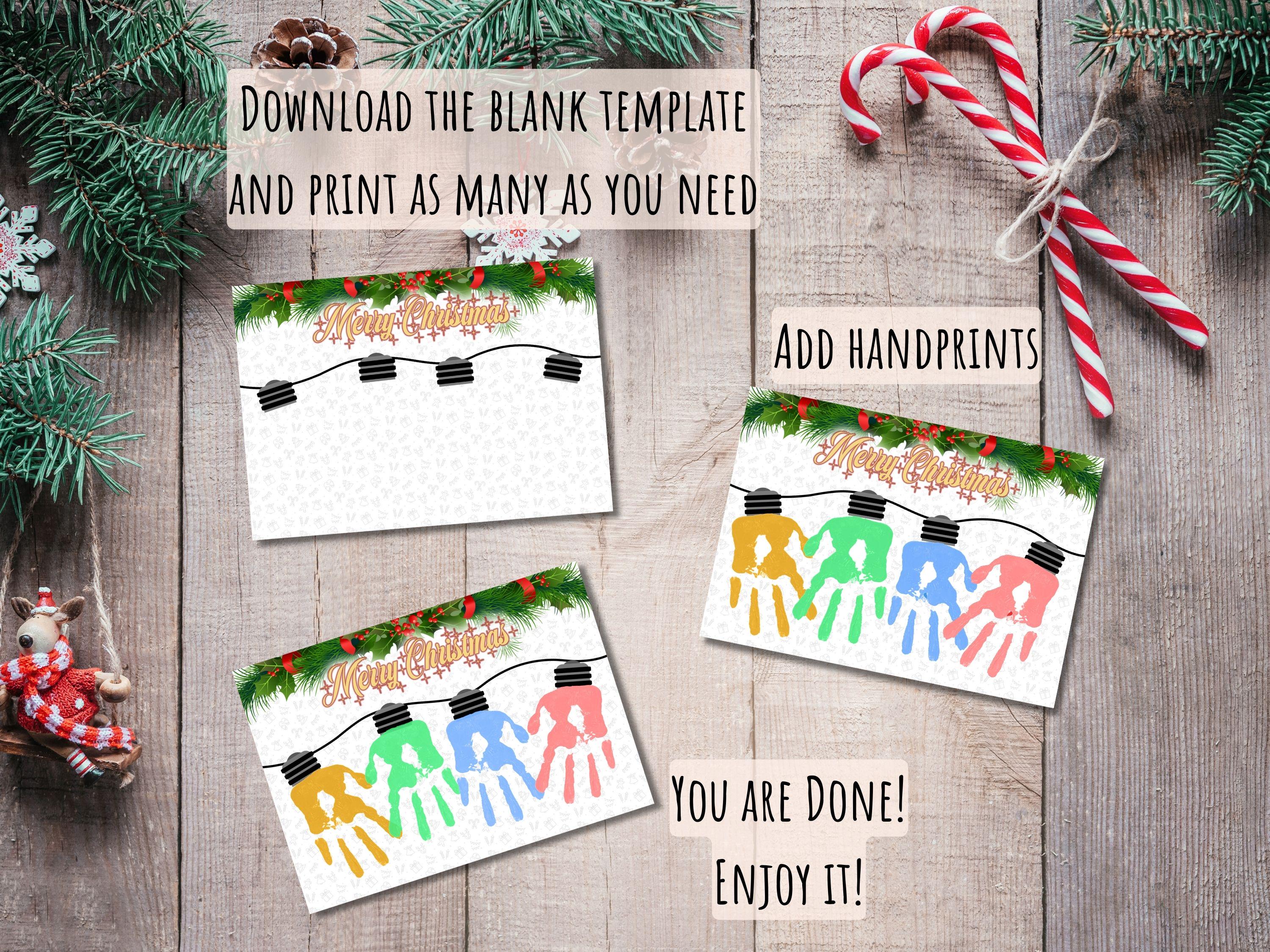 Christmas Lights Handprint Craft, Christmas Handprint Art, Kids Baby ...