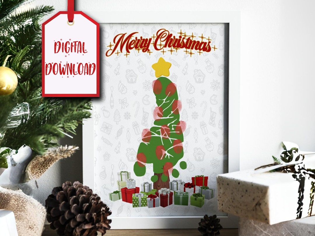 Merry Christmas Tree Footprint Gift, Xmas Footprint Craft, Baby Xmas ...