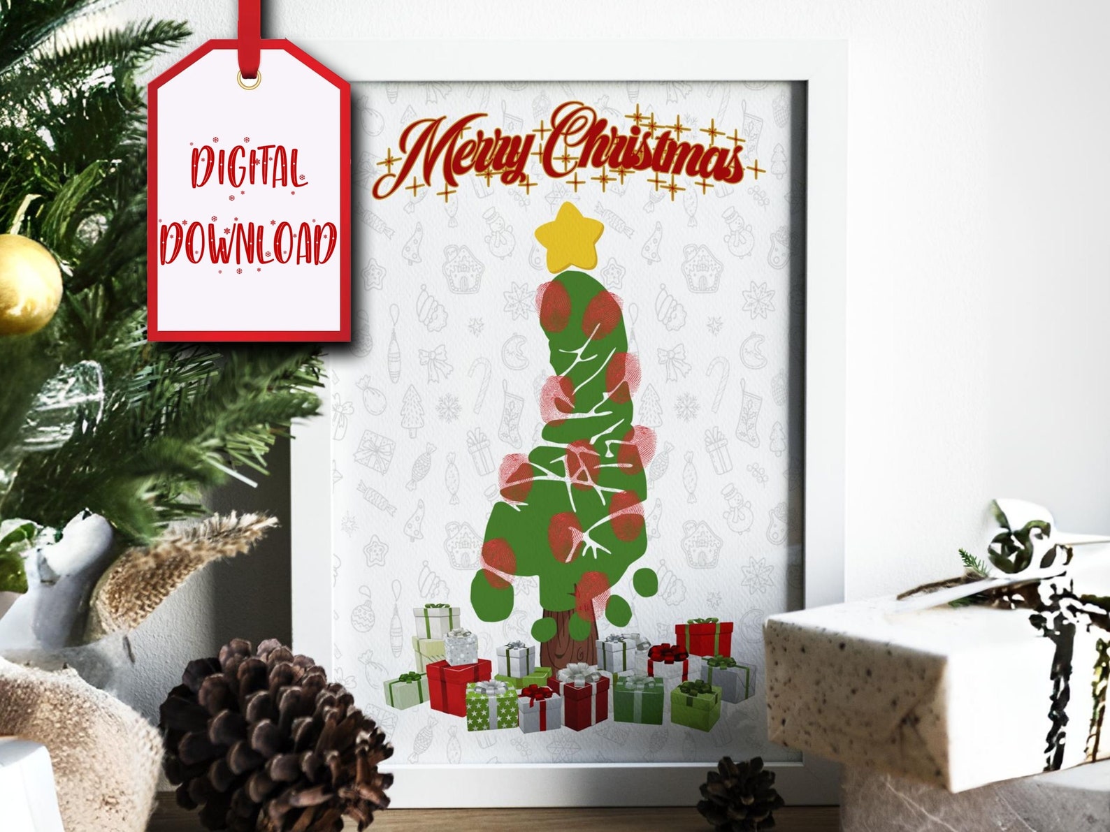 Merry Christmas Tree Footprint Gift, Xmas Footprint Craft, Baby Xmas ...