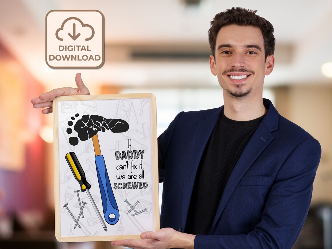 If Daddy Can't Fix It Footprint, Dad Footprint Craft, Baby Footprint ...