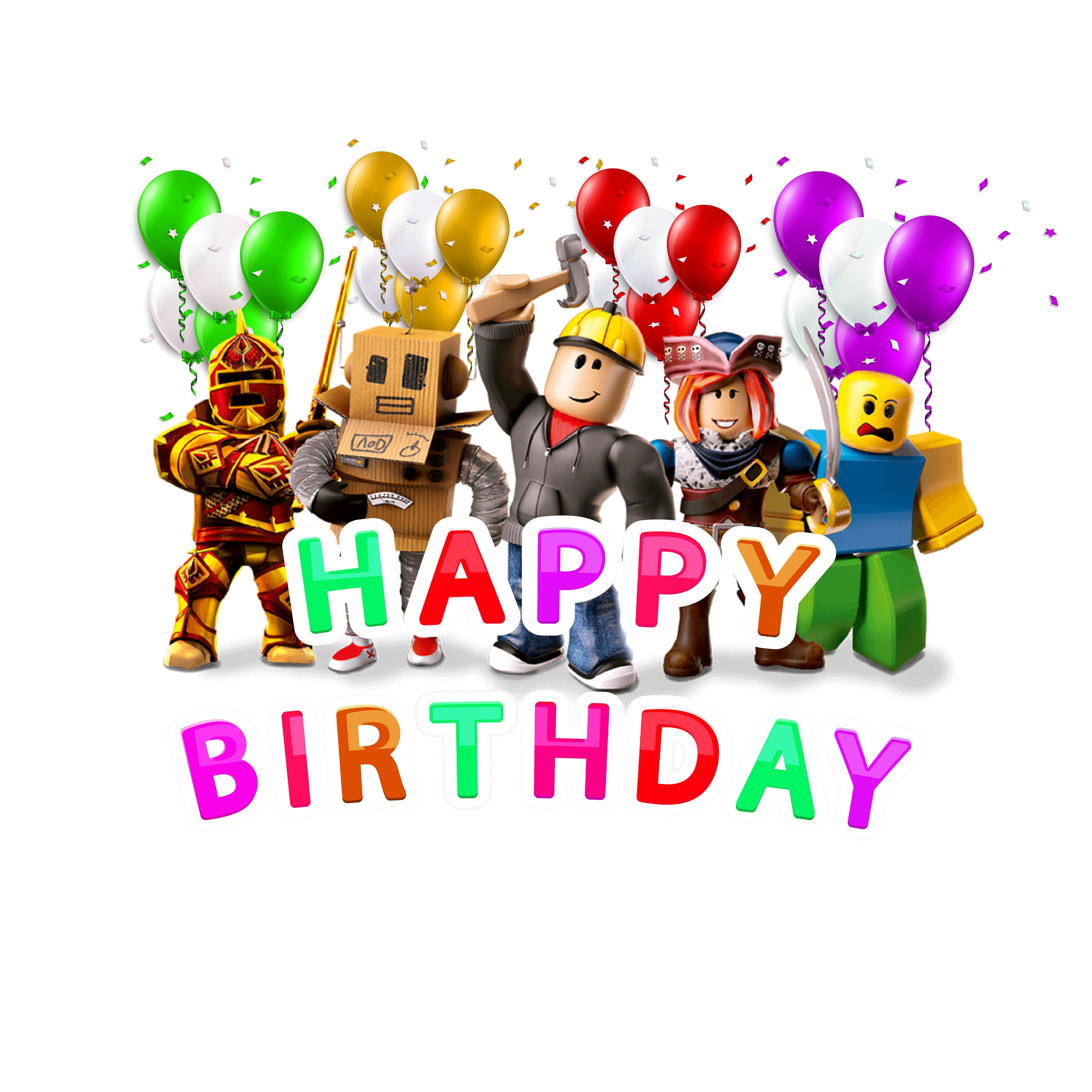 Roblox feliz cumpleaños svg png 300 dpi png svg paquete de 3 - Etsy México