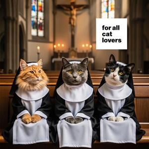 Christian Nuns Cats (high-res PNG) - for All Cat Lovers - Etsy