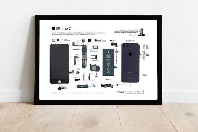 IPhone 7 Teardown Art Template, iPhone Teardown, A3 Print Artwork ...