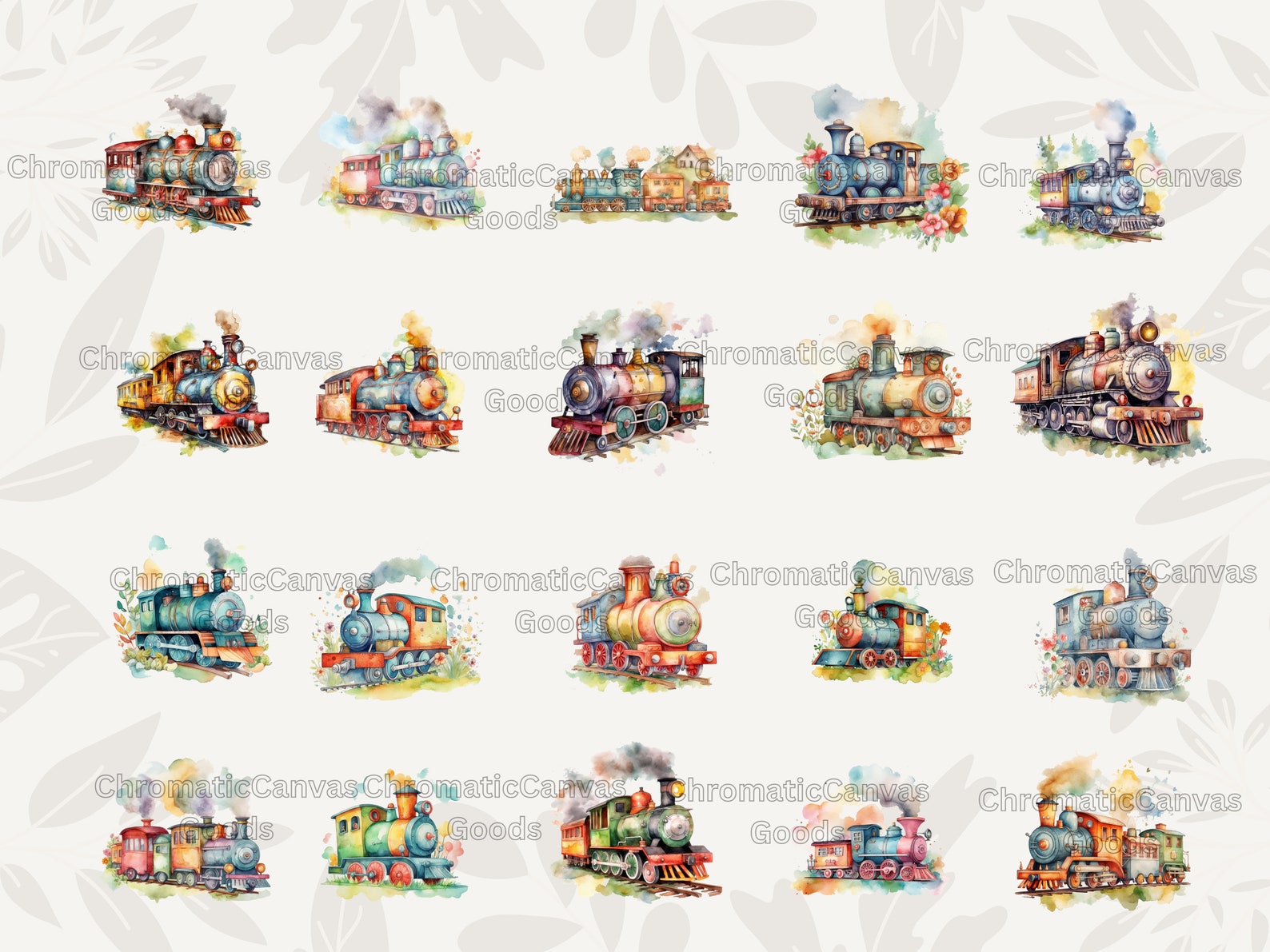 Watercolor Trains Clipart Digital Png Trains, Train Graphics for ...