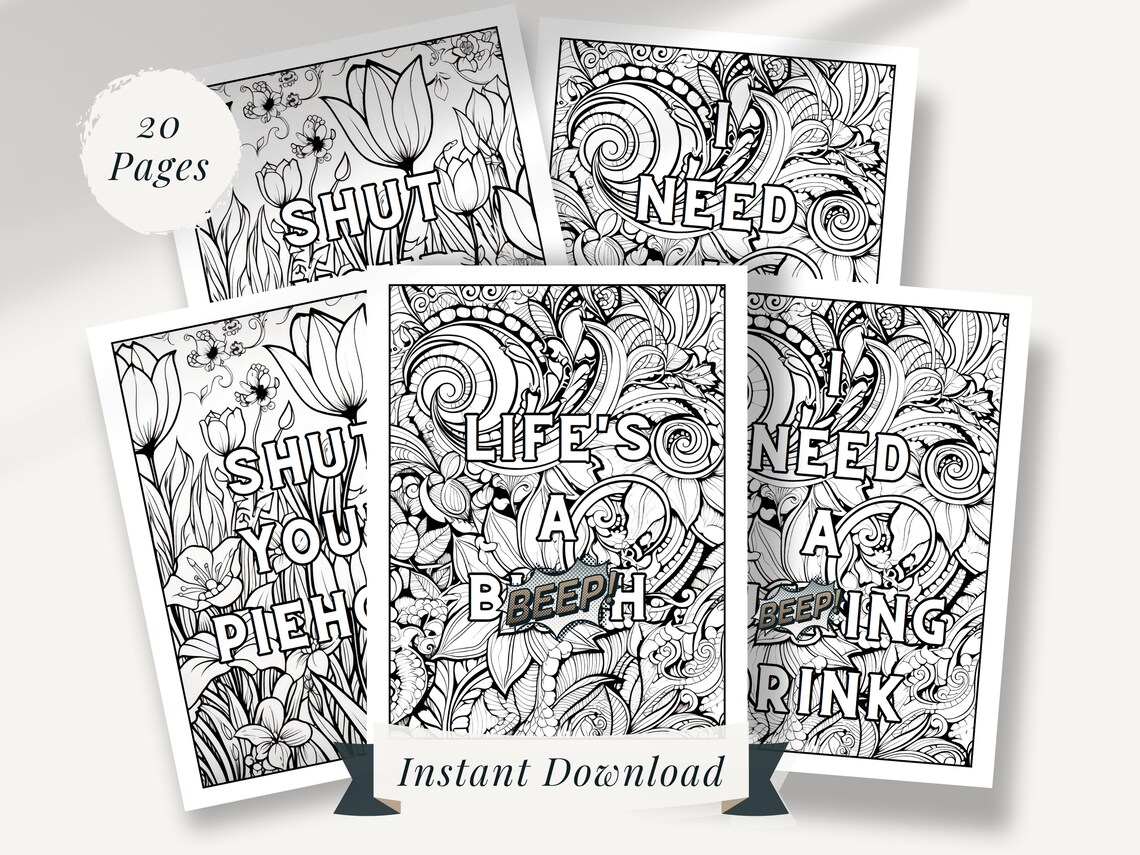 Cuss Word Coloring Pages Volume 1, Offensive Coloring for Adults Dirty ...