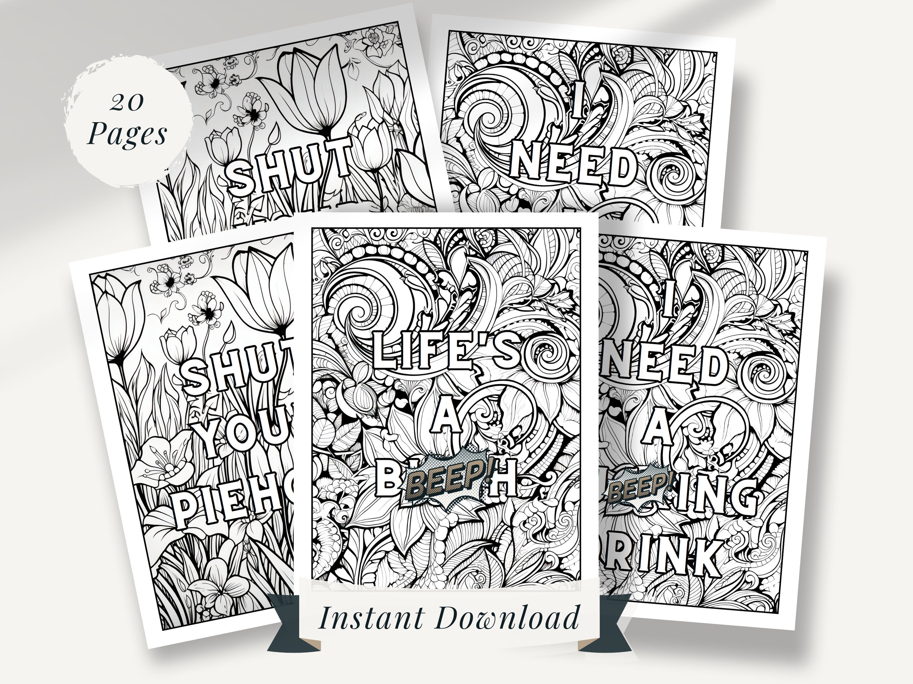 Cuss Word Coloring Pages Volume 1, Offensive Coloring for Adults Dirty ...