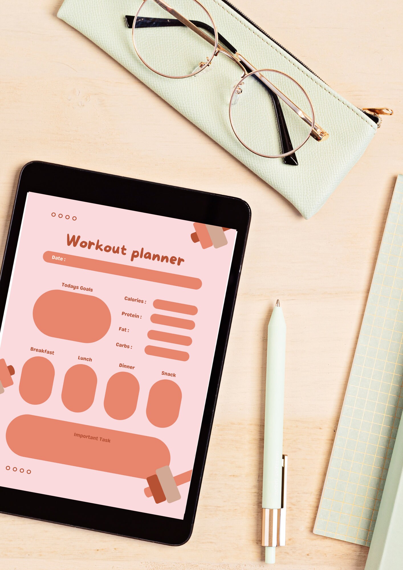 Fitness Printable Planner, Digital Planner Workout, Workout Planner ...