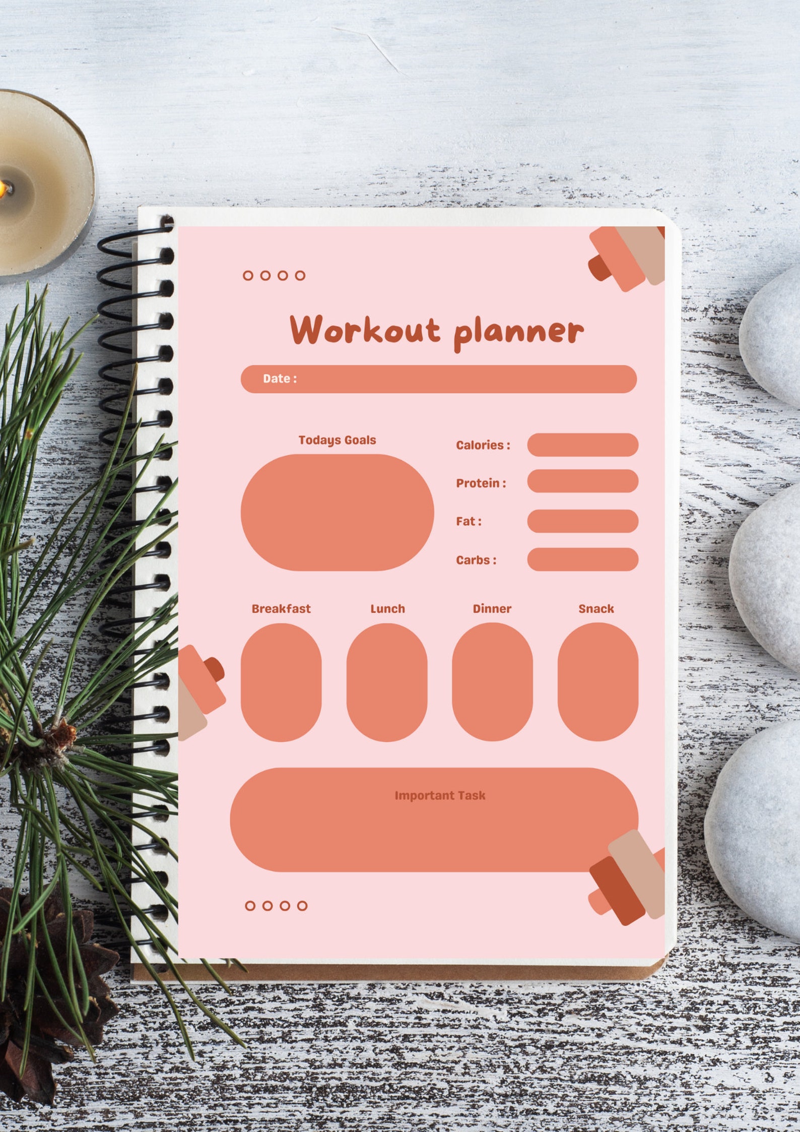Fitness Printable Planner, Digital Planner Workout, Workout Planner ...