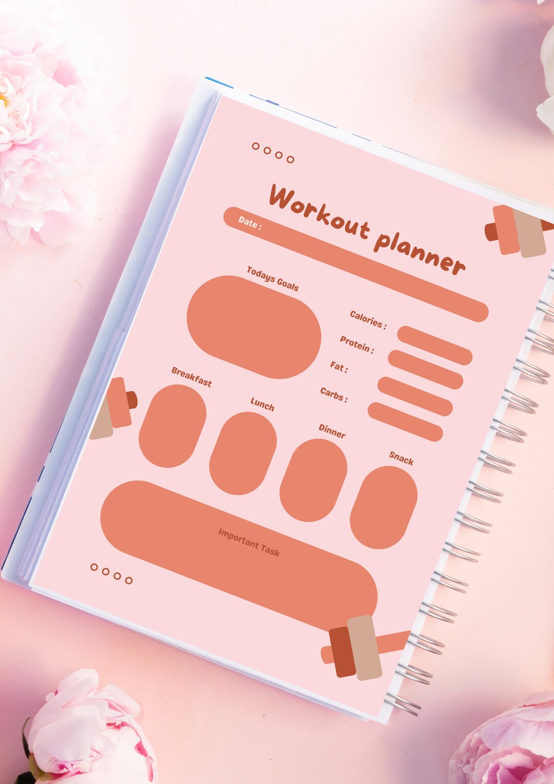 Fitness Printable Planner, Digital Planner Workout, Workout Planner ...