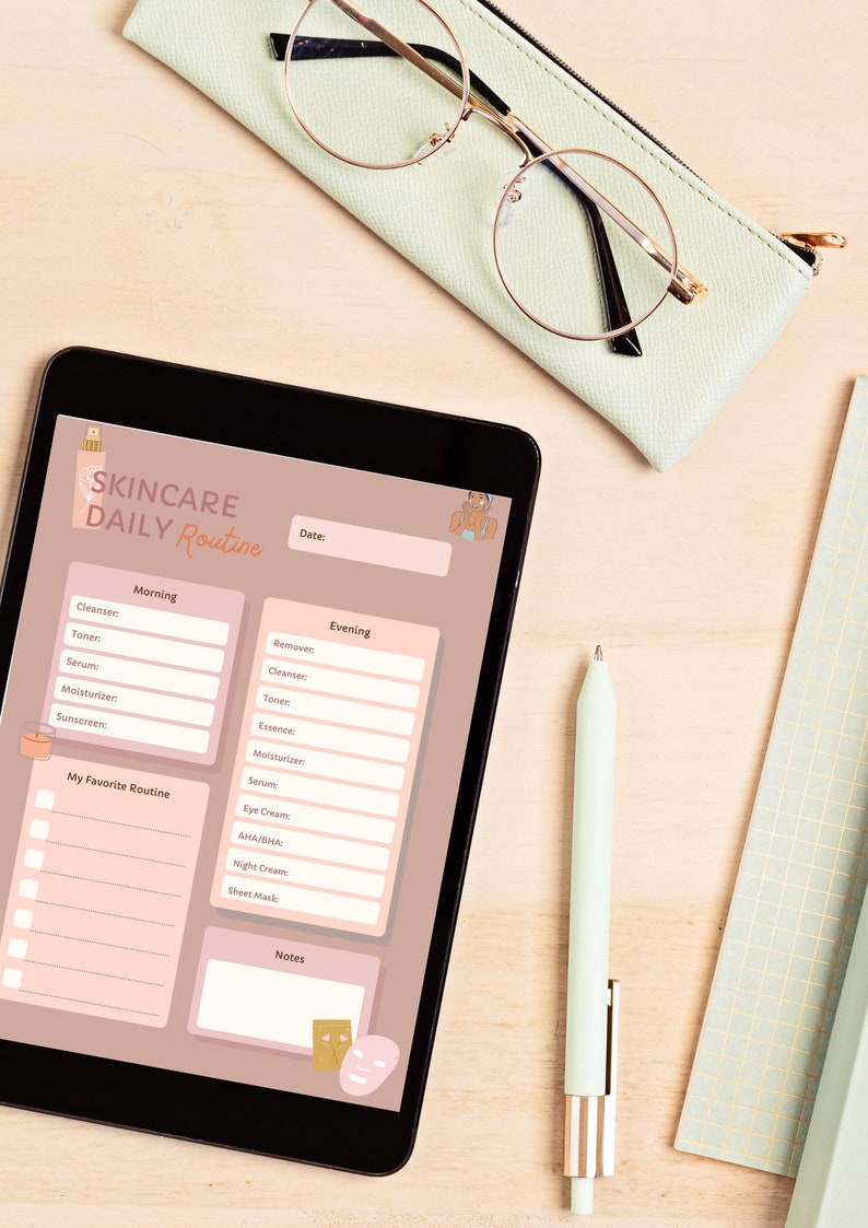 Skincare Template, Skincare Tracker, Skincare Printable, Skincare ...