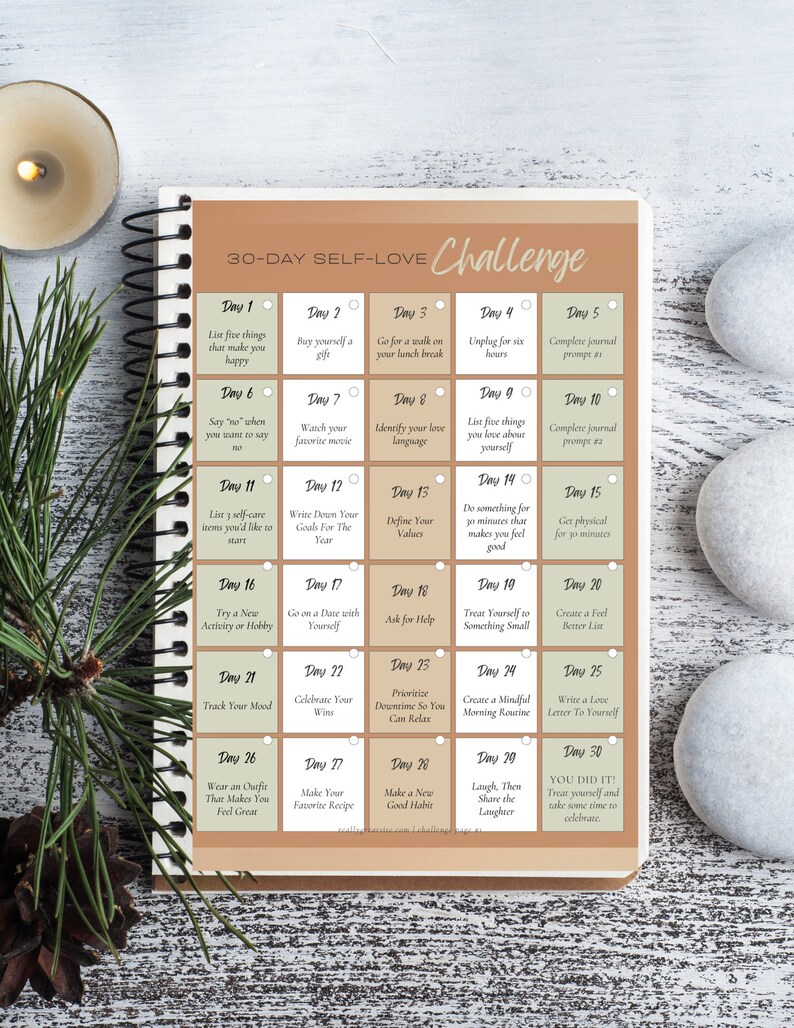 30 Day Challenge, Self-care Templates, Self-love Challenge, Thirty ...